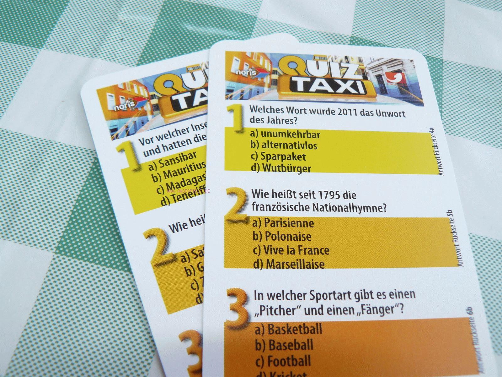 angespielt: Quiz Taxi von Noris Spiele (Rezension) - Die neuesten ...